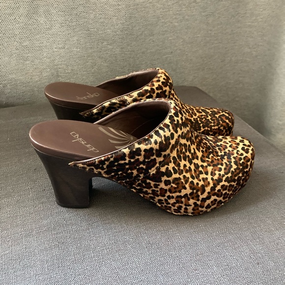 Dansko | Shoes | Dansko Rae Leopard Print Heel Mules | Poshmark